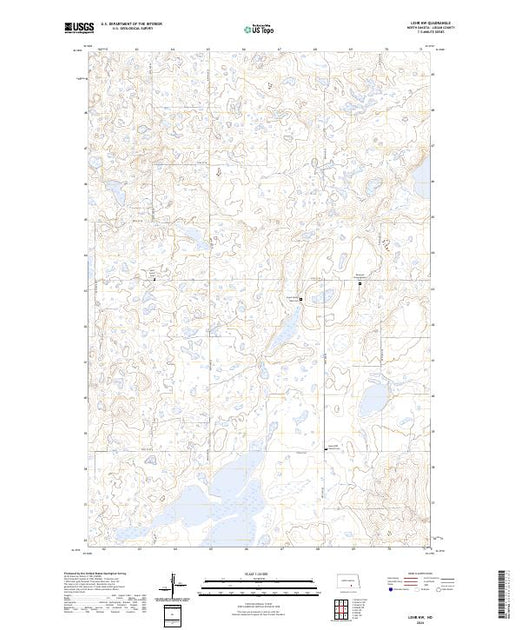 US Topo 7.5-minute map for Lehr NW ND – American Map Store