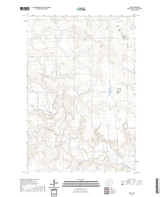US Topo 7.5-minute map for Leith ND – American Map Store