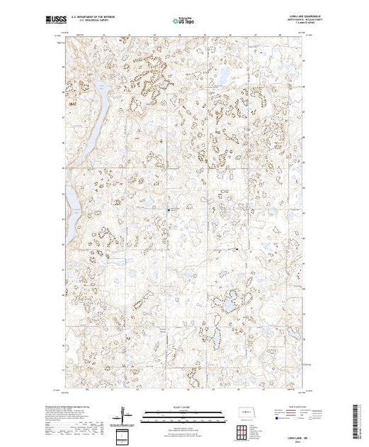 US Topo 7.5-minute map for Long Lake ND – American Map Store