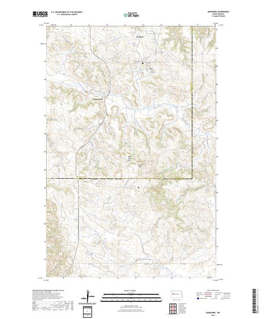 US Topo 7.5-minute map for Mandaree ND – American Map Store