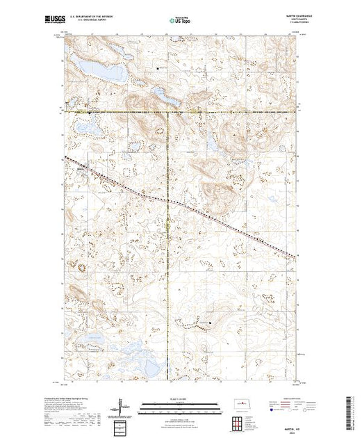US Topo 7.5-minute map for Martin ND – American Map Store