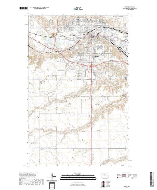 US Topo 7.5-minute map for Minot ND – American Map Store