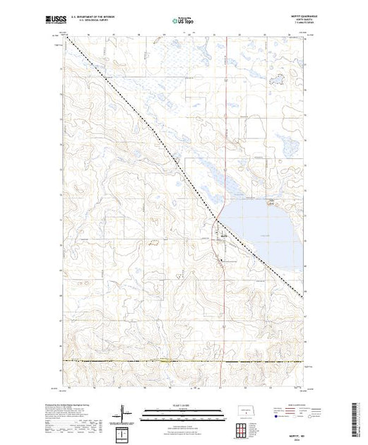 US Topo 7.5-minute map for Moffit ND – American Map Store