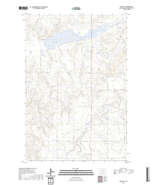 US Topo 7.5-minute map for Moffit SE ND – American Map Store