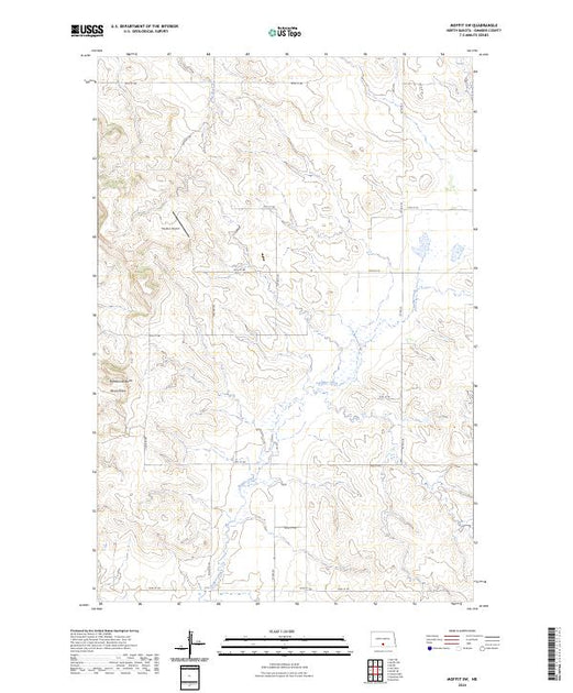 US Topo 7.5-minute map for Moffit SW ND – American Map Store
