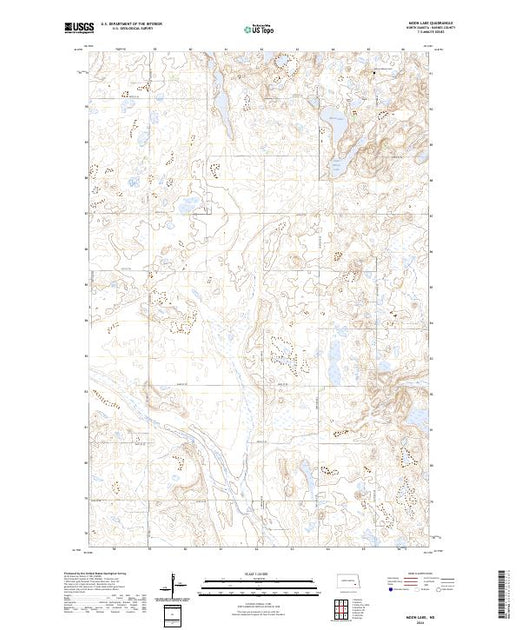 US Topo 7.5-minute map for Moon Lake ND – American Map Store