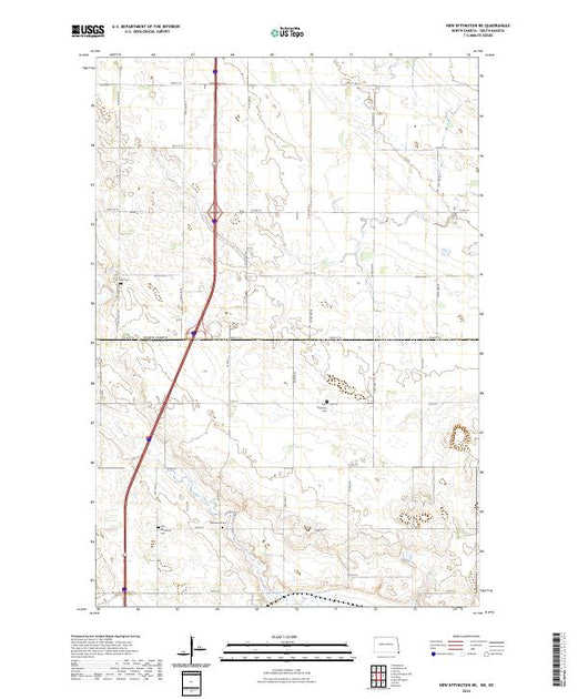 US Topo 7.5-minute map for New Effington NE NDSD – American Map Store
