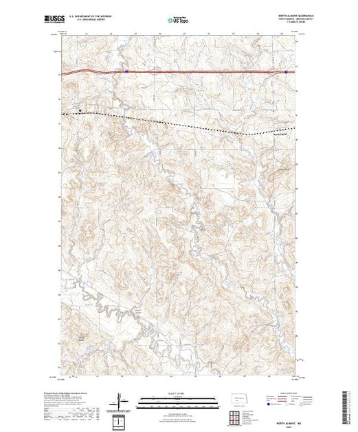 US Topo 7.5-minute map for North Almont ND – American Map Store