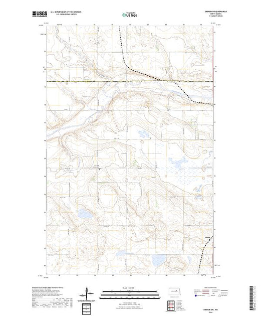 US Topo 7.5-minute map for Oberon SW ND – American Map Store