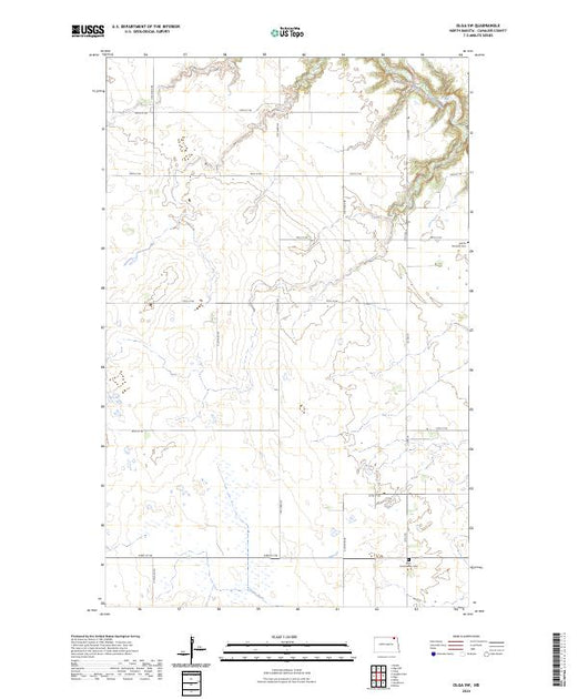 US Topo 7.5-minute map for Olga SW ND – American Map Store