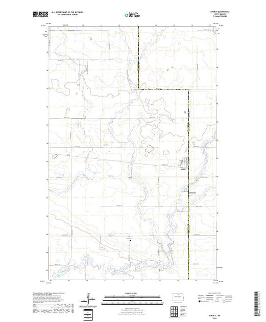 US Topo 7.5-minute map for Overly ND – American Map Store