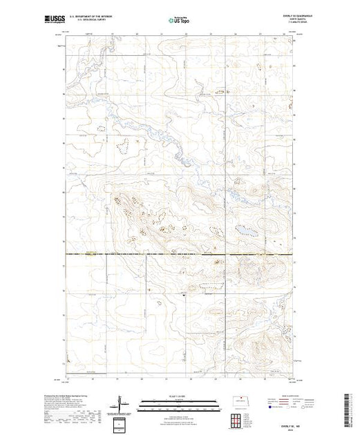 US Topo 7.5-minute map for Overly SE ND – American Map Store