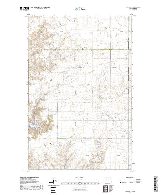 US Topo 7.5-minute map for Parshall SW ND – American Map Store