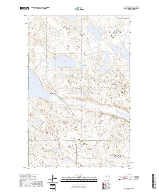US Topo 7.5-minute map for Petrified Lake ND – American Map Store