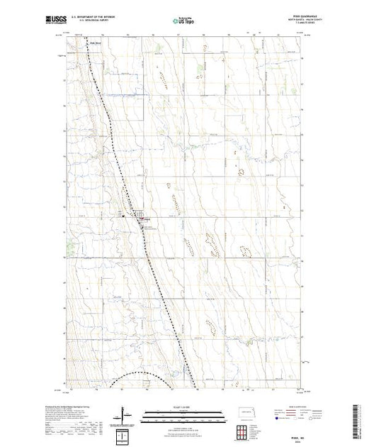 US Topo 7.5-minute map for Pisek ND – American Map Store