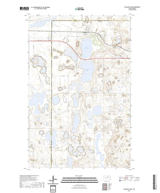US Topo 7.5-minute map for Pleasant Lake ND – American Map Store