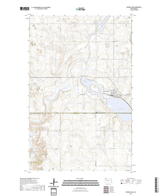 US Topo 7.5-minute map for Powers Lake ND – American Map Store
