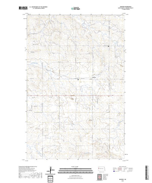 US Topo 7.5-minute map for Rawson ND – American Map Store