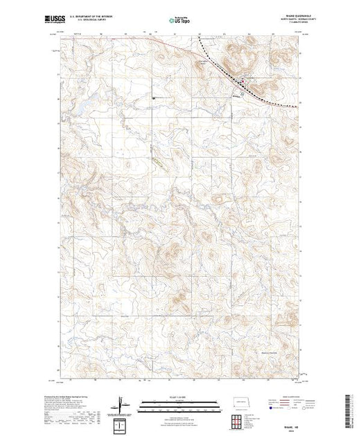 US Topo 7.5-minute map for Rhame ND – American Map Store