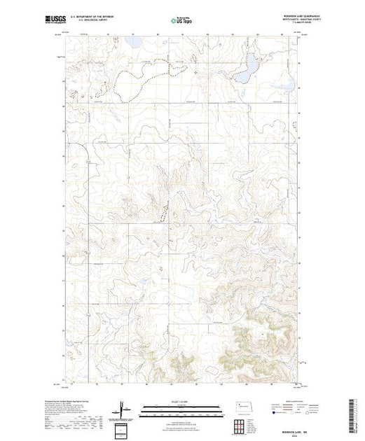 US Topo 7.5-minute map for Robinson Lake ND – American Map Store