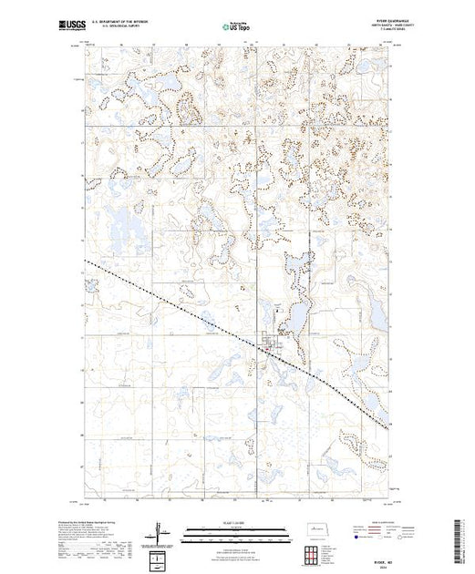 US Topo 7.5-minute map for Ryder ND – American Map Store