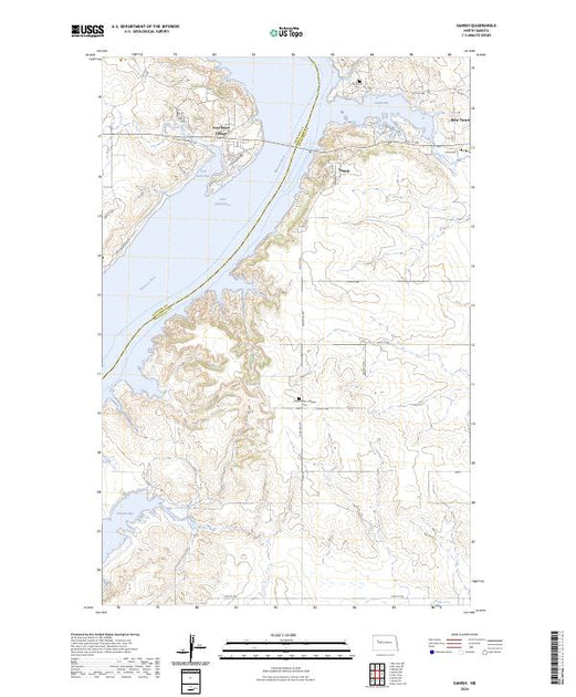 US Topo 7.5-minute map for Sanish ND – American Map Store