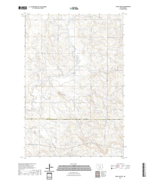 US Topo 7.5-minute map for Schell Buttes ND – American Map Store
