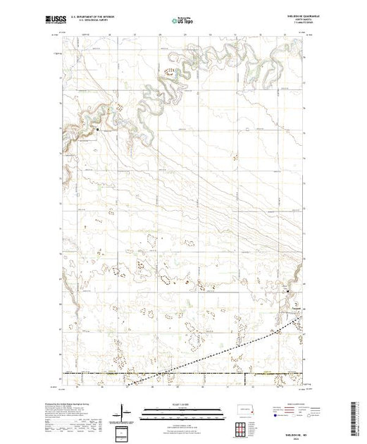US Topo 7.5-minute map for Sheldon NE ND – American Map Store