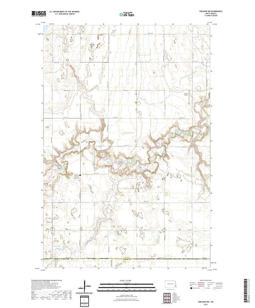 US Topo 7.5-minute map for Sheldon NW ND – American Map Store