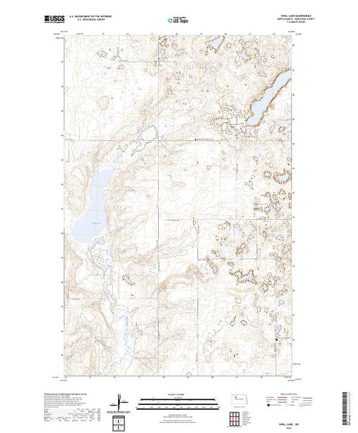 US Topo 7.5-minute map for Shell Lake ND – American Map Store