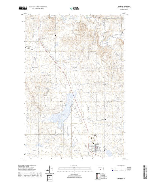 US Topo 7.5-minute map for Strasburg ND – American Map Store