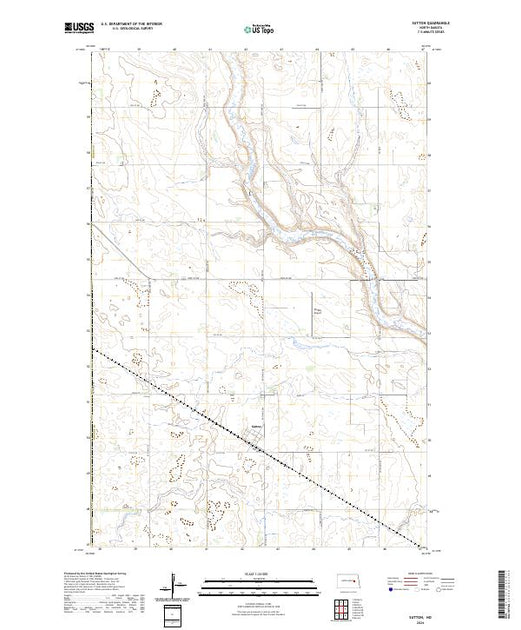US Topo 7.5-minute map for Sutton ND – American Map Store