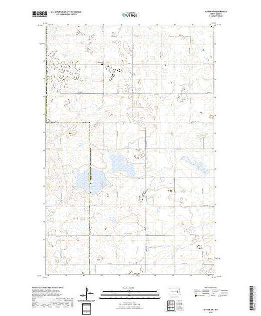 US Topo 7.5-minute map for Sutton SW ND – American Map Store