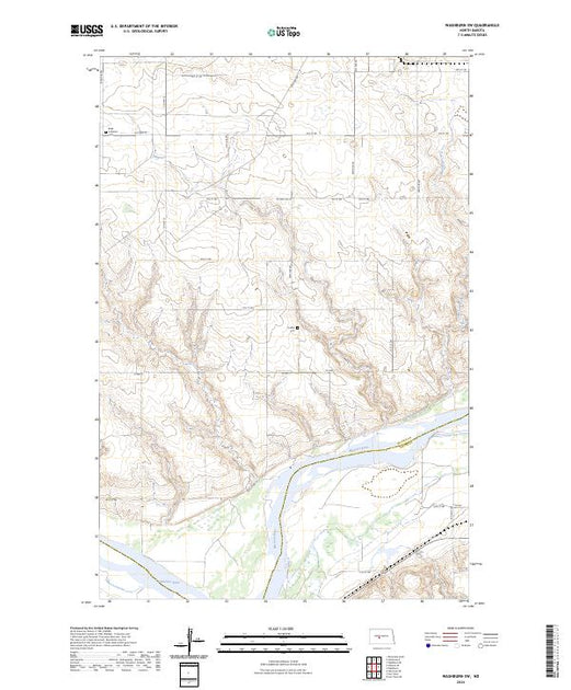 US Topo 7.5-minute map for Washburn SW ND – American Map Store