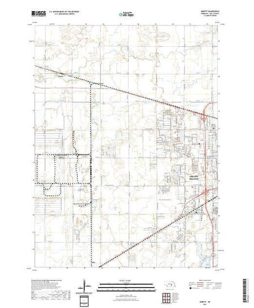 USGS US Topo 7.5-minute map for Abbott NE 2021 – American Map Store