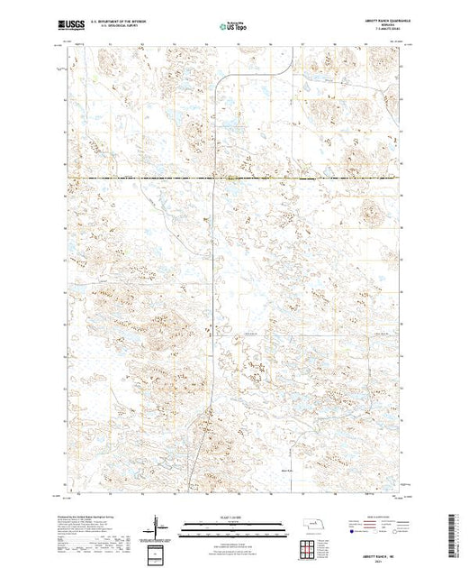USGS US Topo 7.5-minute map for Abbott Ranch NE 2021 – American Map Store