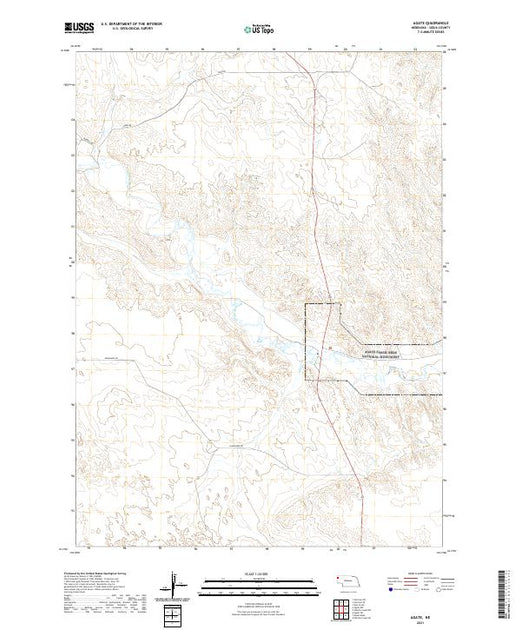 USGS US Topo 7.5-minute map for Agate NE 2021 – American Map Store
