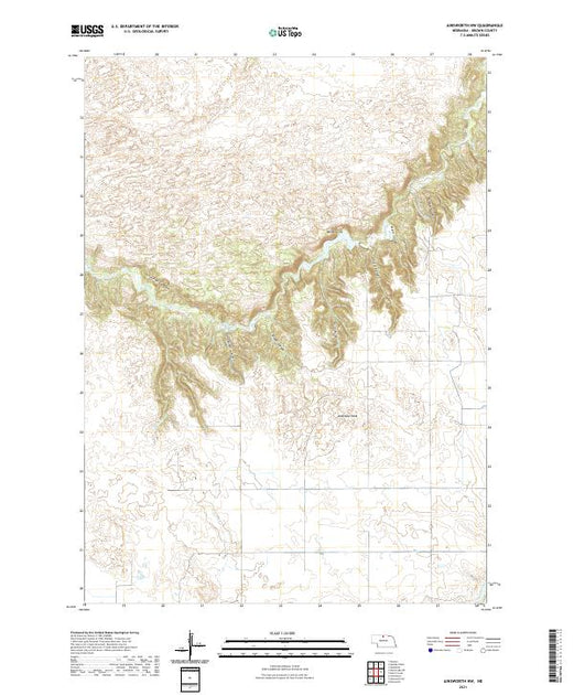 USGS US Topo 7.5-minute map for Ainsworth NW NE 2021 – American Map Store