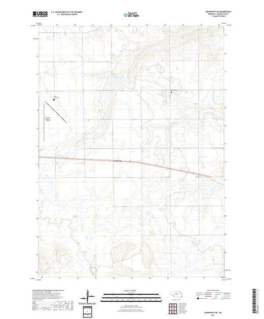 USGS US Topo 7.5-minute map for Ainsworth SW NE 2021 – American Map Store