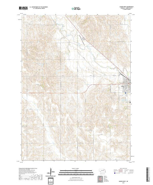 USGS US Topo 7.5-minute map for Albion West NE 2021 – American Map Store