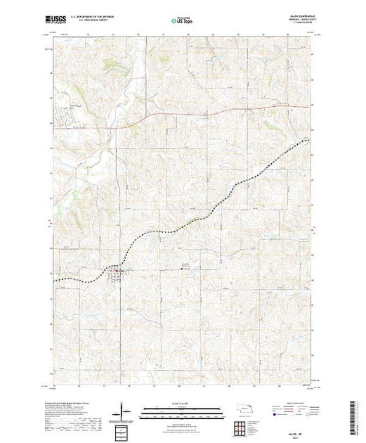 USGS US Topo 7.5-minute map for Allen NE 2021 – American Map Store