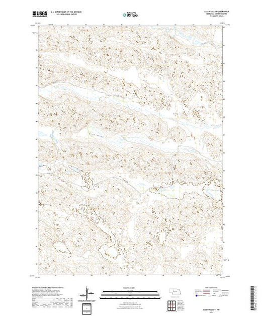 USGS US Topo 7.5-minute map for Allen Valley NE 2021 – American Map Store