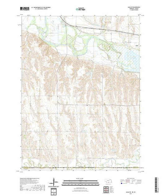 USGS US Topo 7.5-minute map for Alma SW NEKS 2021 – American Map Store