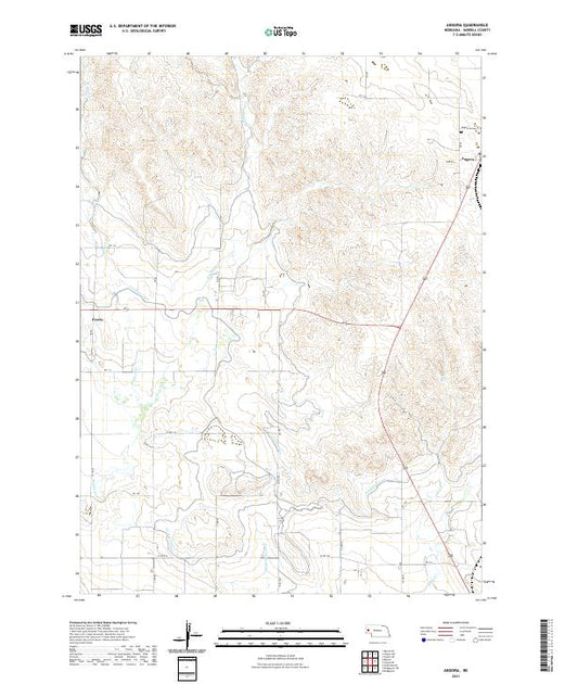 USGS US Topo 7.5-minute map for Angora NE 2021 – American Map Store