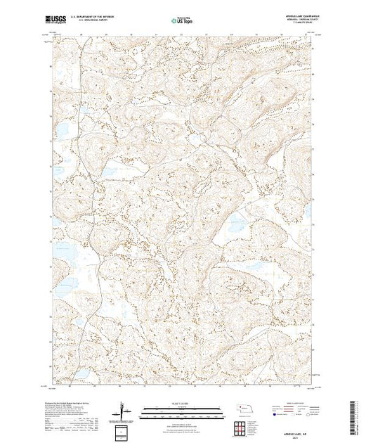 USGS US Topo 7.5-minute map for Arnold Lake NE 2021 – American Map Store