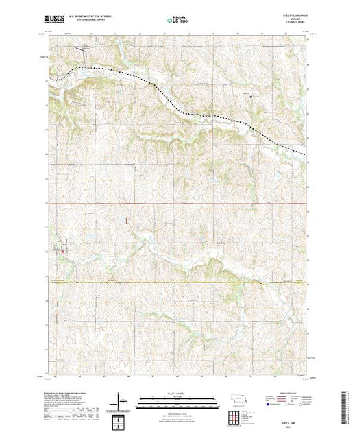 USGS US Topo 7.5-minute map for Avoca NE 2021 – American Map Store