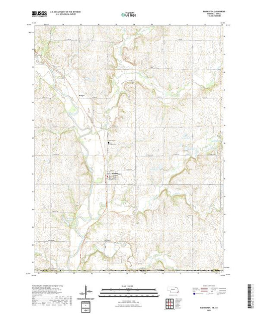 USGS US Topo 7.5-minute map for Barneston NEKS 2021 – American Map Store