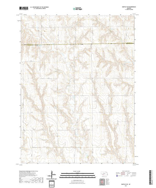 USGS US Topo 7.5-minute map for Bartley SW NE 2021 – American Map Store