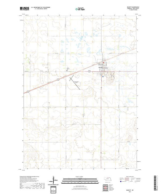 USGS US Topo 7.5-minute map for Bassett NE 2021 – American Map Store