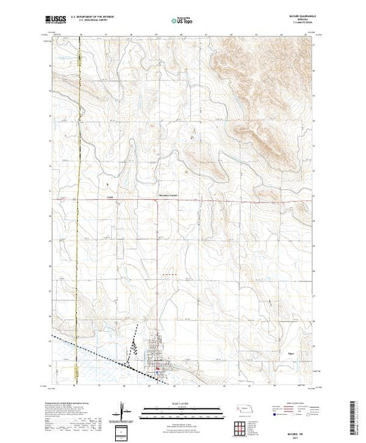 USGS US Topo 7.5-minute map for Bayard NE 2021 – American Map Store